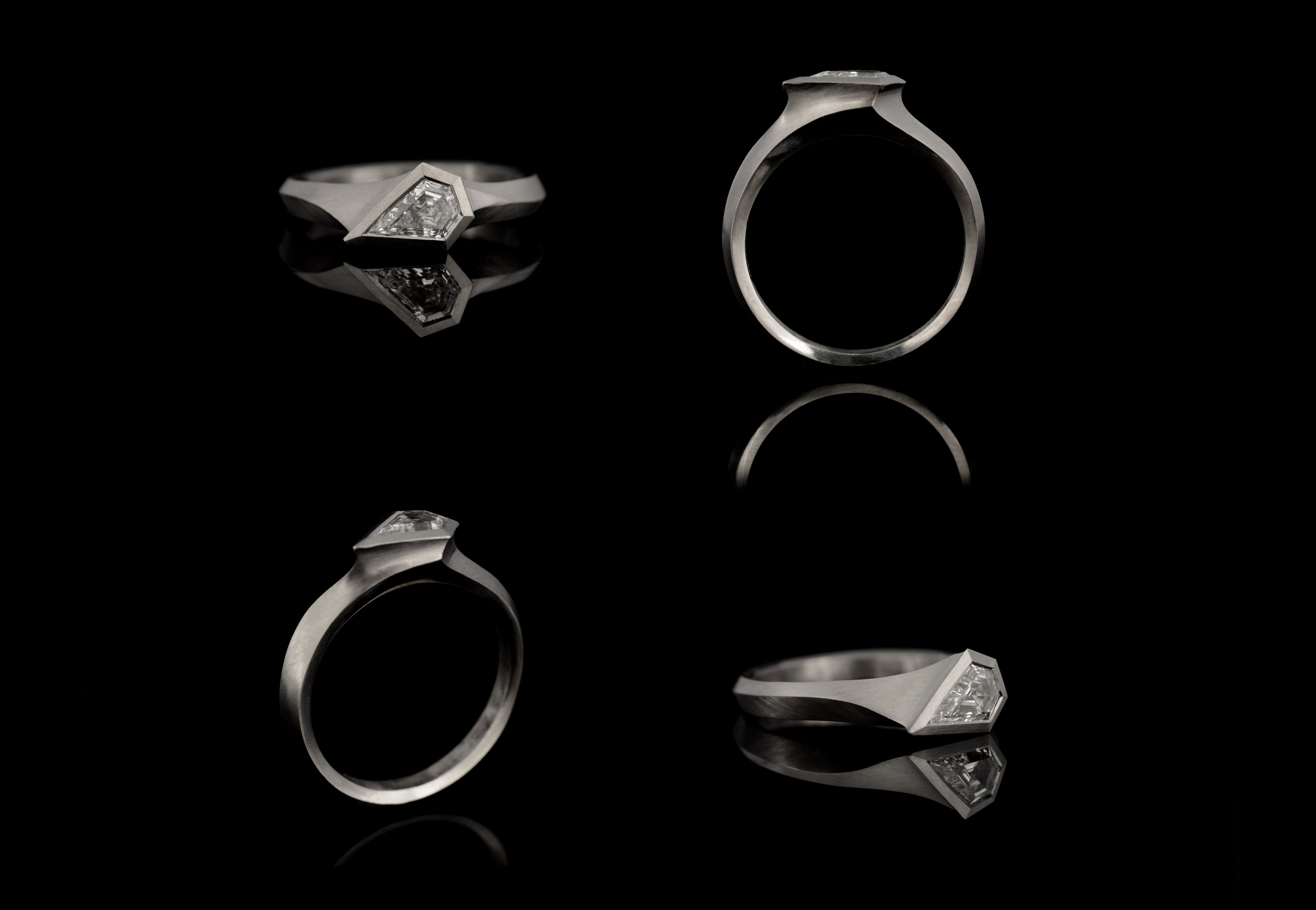 Aegis ring with shield shaped diamond – McCaul